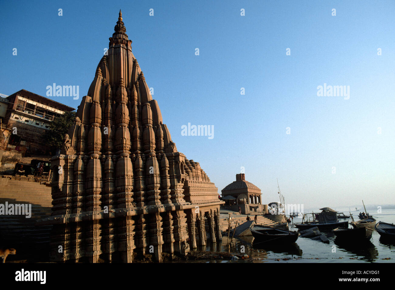 Varanasi sinking temple hi-res stock photography and images - Alamy