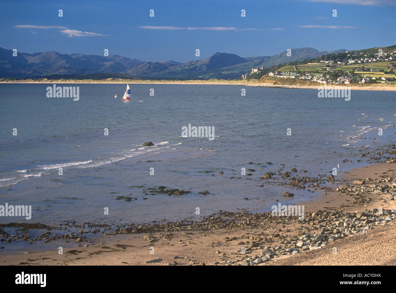 Gwynedd Snowdonia Near Harlech Mochras Shell Island Coast Beach Stock ...