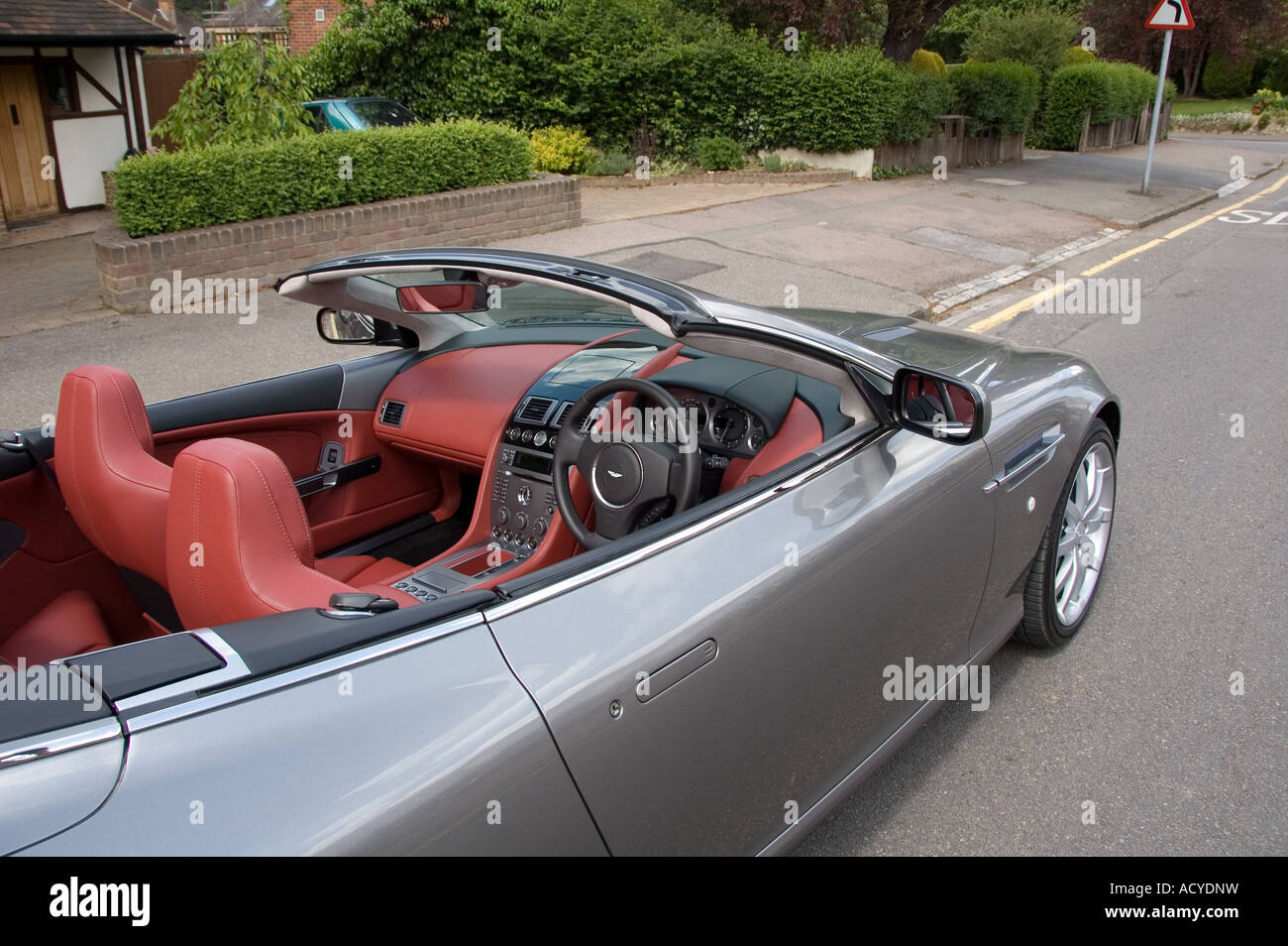 Interior of Aston Martin DB9, Harpenden, Herts, England Stock Photo - Alamy