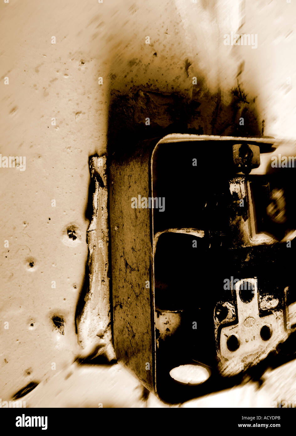 old electricity switch panel Stock Photo - Alamy