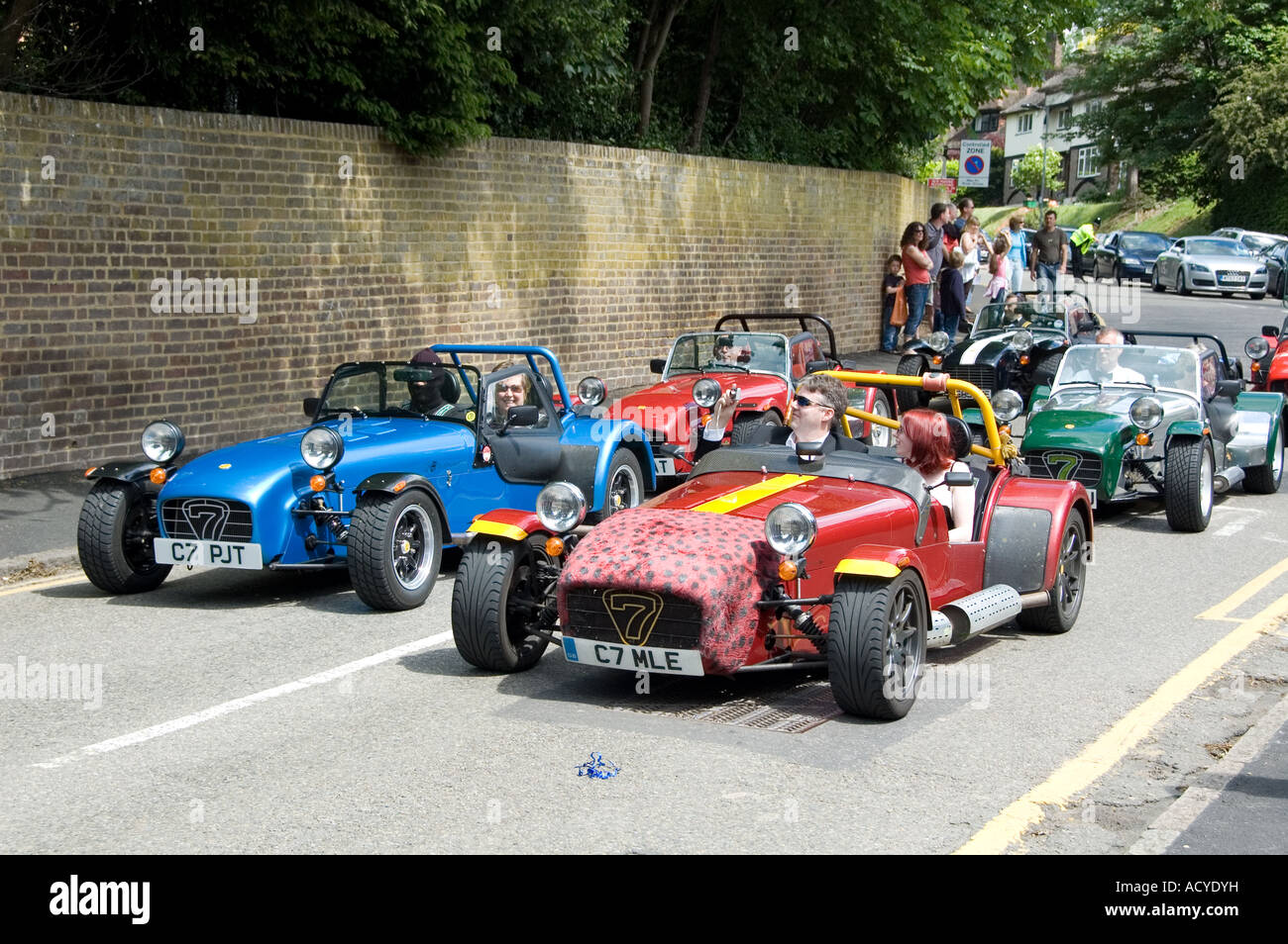 Caterham car rally at the Harpenden Summer Carnival 2007 Stock Photo ...