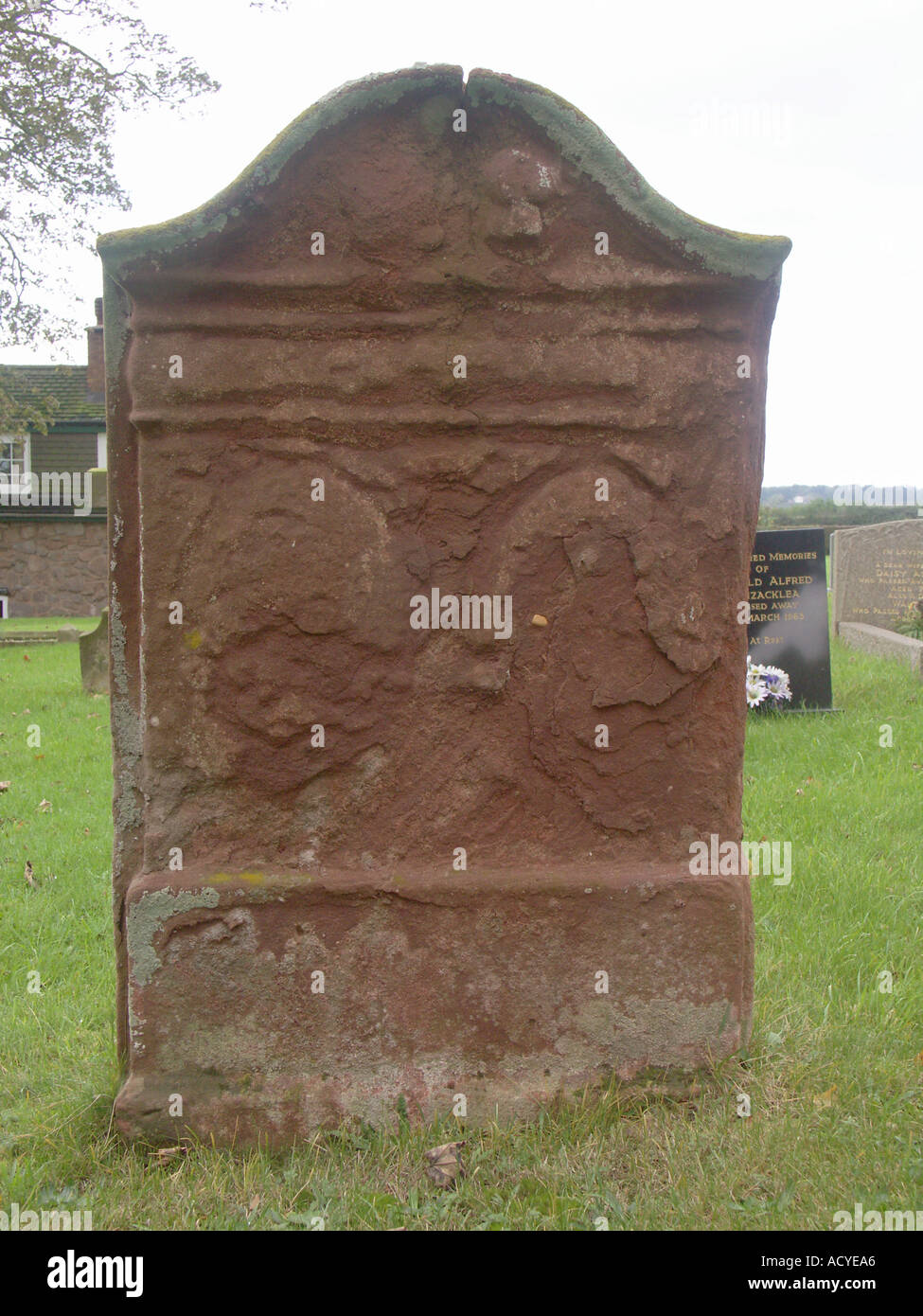 Weathered Sandstone Gravestone Stock Photo - Alamy