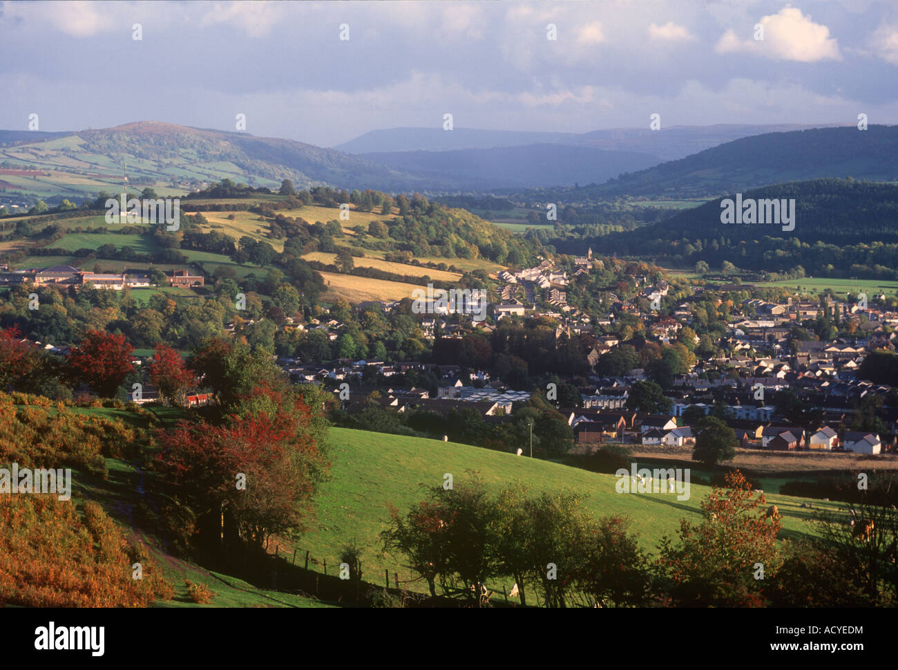 Powys Brecon Beacons Brecon General View Landscape Stock Photo - Alamy