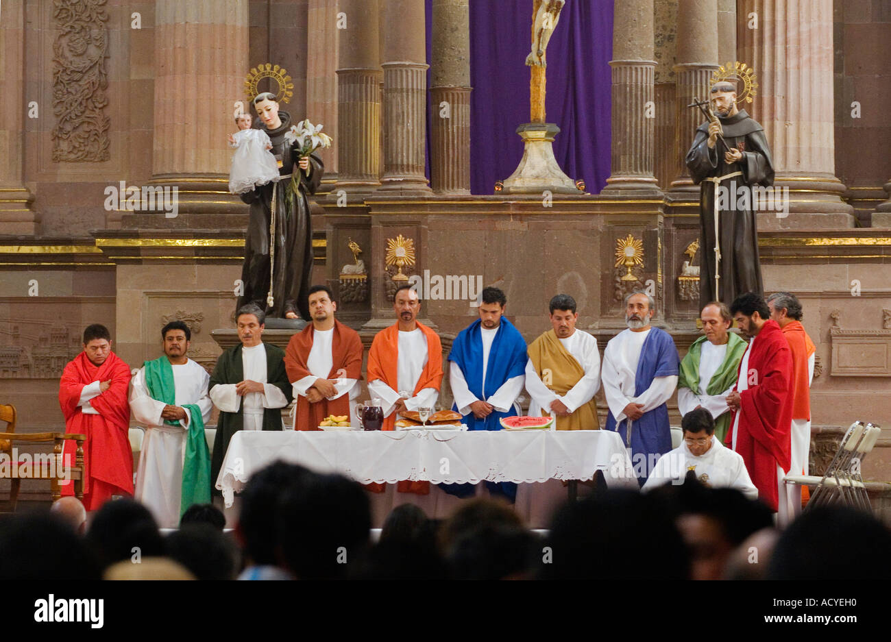 PRIEST the 12 Apostles during Easter Service in TEMPLO DE SAN FRANCISCO ...