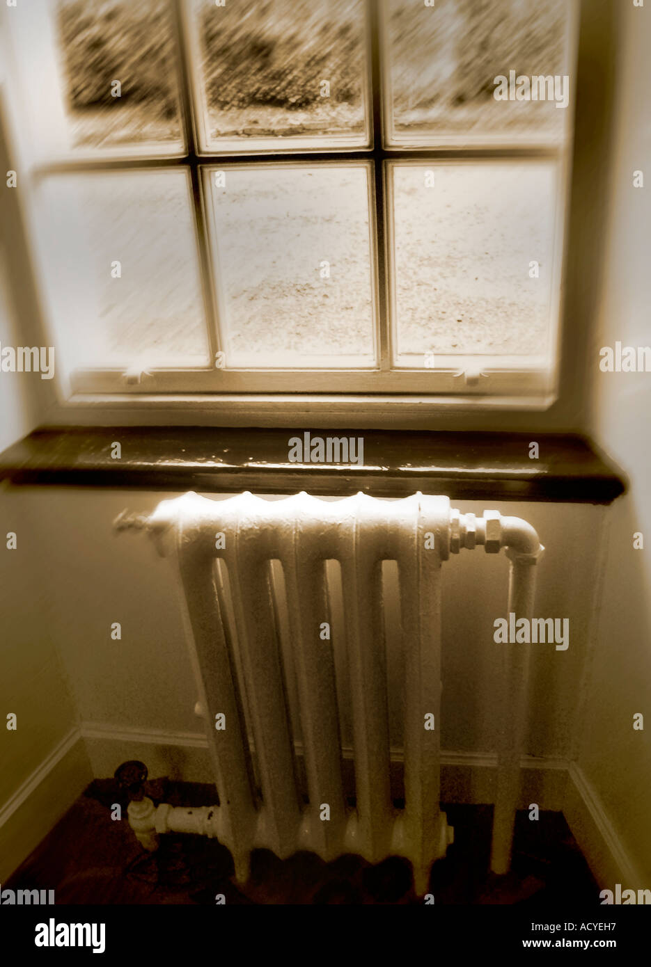 sash window and radiator Stock Photo - Alamy