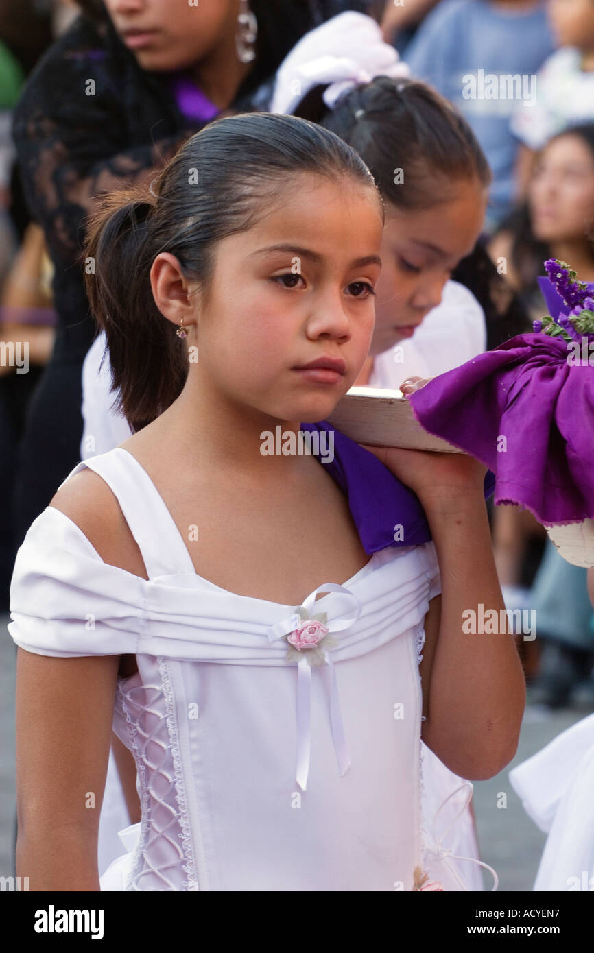 MEXICAN ANGEL carrying float during EASTER PROCESSION SAN MIGUEL DE ...