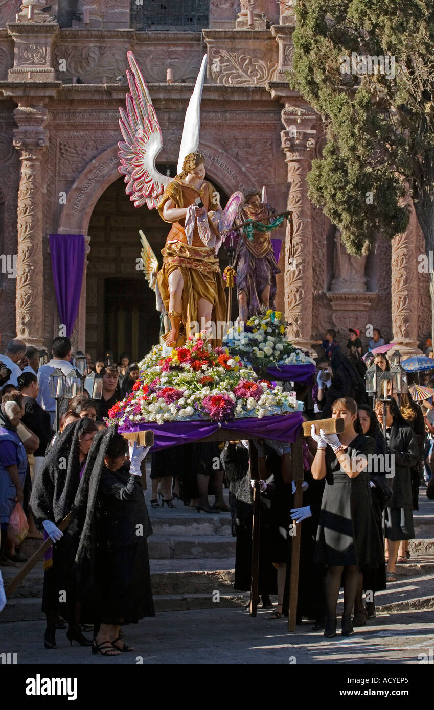 MEXICAN WOMEN carry an angel during EASTER PROCESSION SAN MIGUEL DE ...