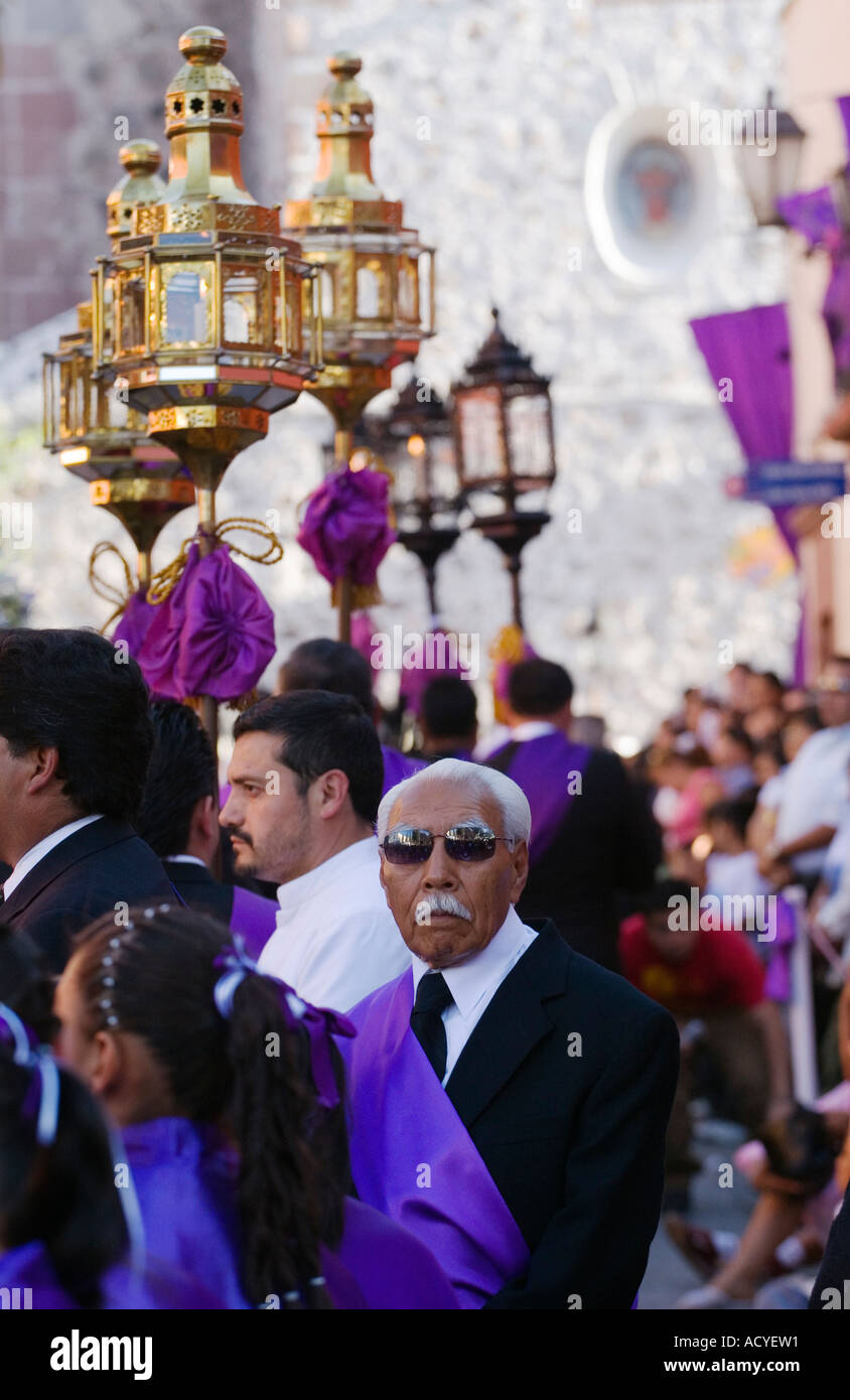 CATHOLIC men with lanterns during EASTER PROCESSION TEMPLO DEL ORATORIO ...