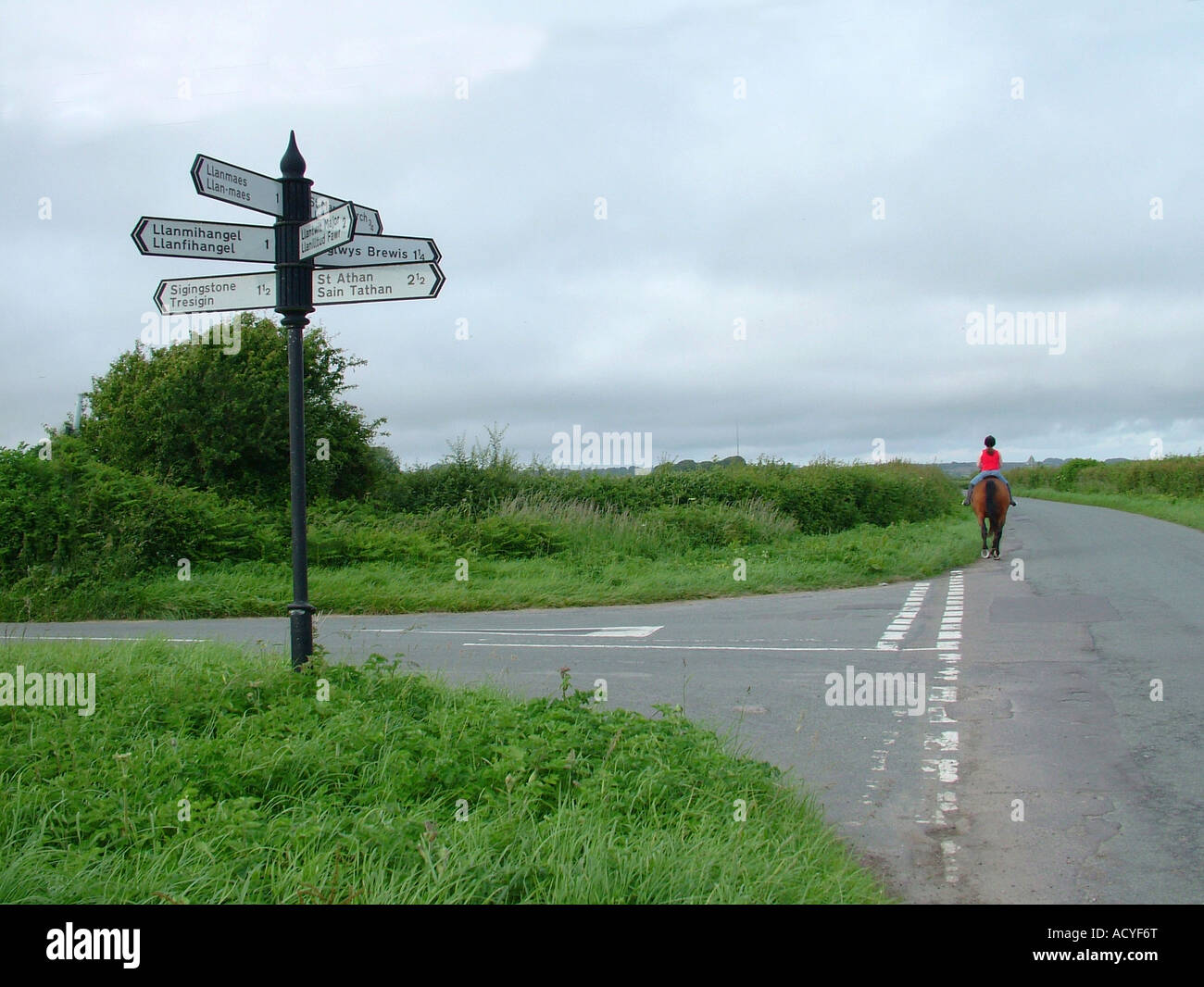 Road Sign at Junction Vale Stock Photo - Alamy