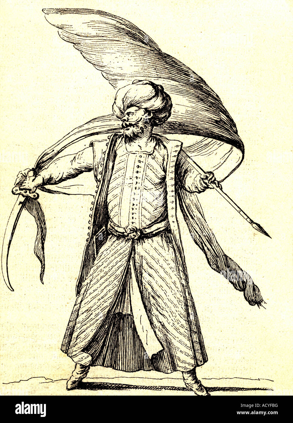 military, Turkey, infantry, Janissaries, colour bearer, after engraving ...