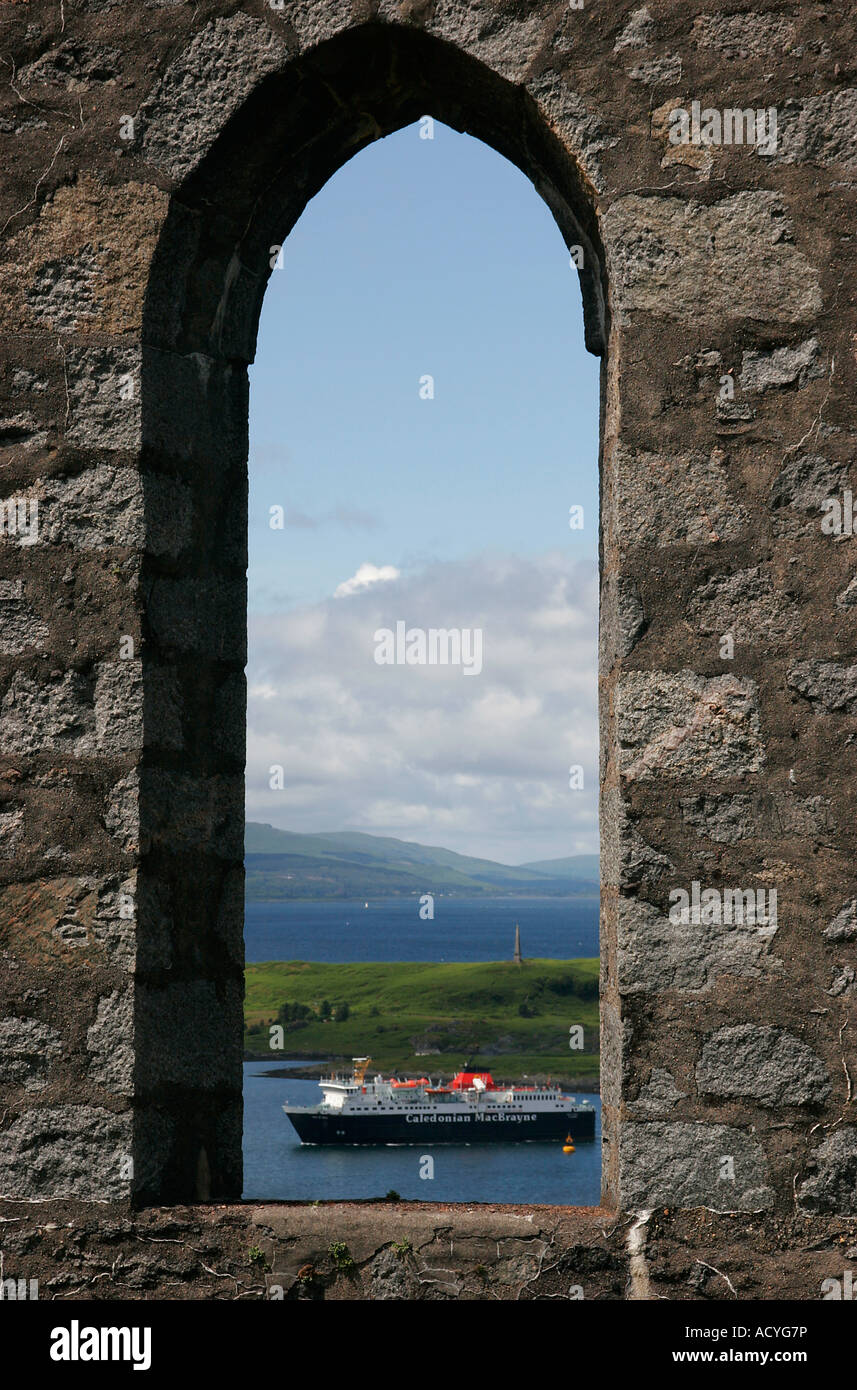 Ferry at Oban from McCaig Tower Stock Photo - Alamy