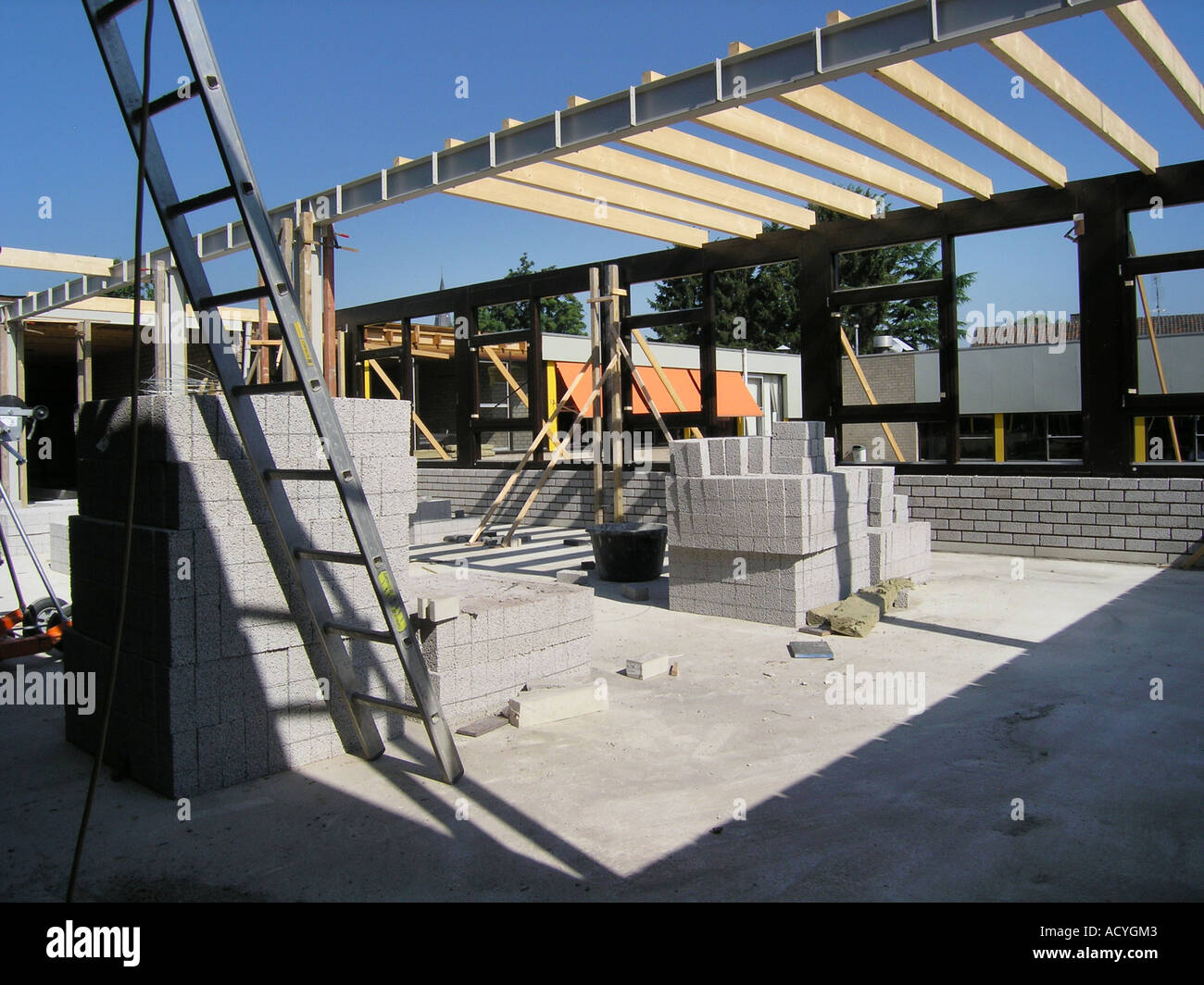 interior view of house being built at building site Stock Photo - Alamy