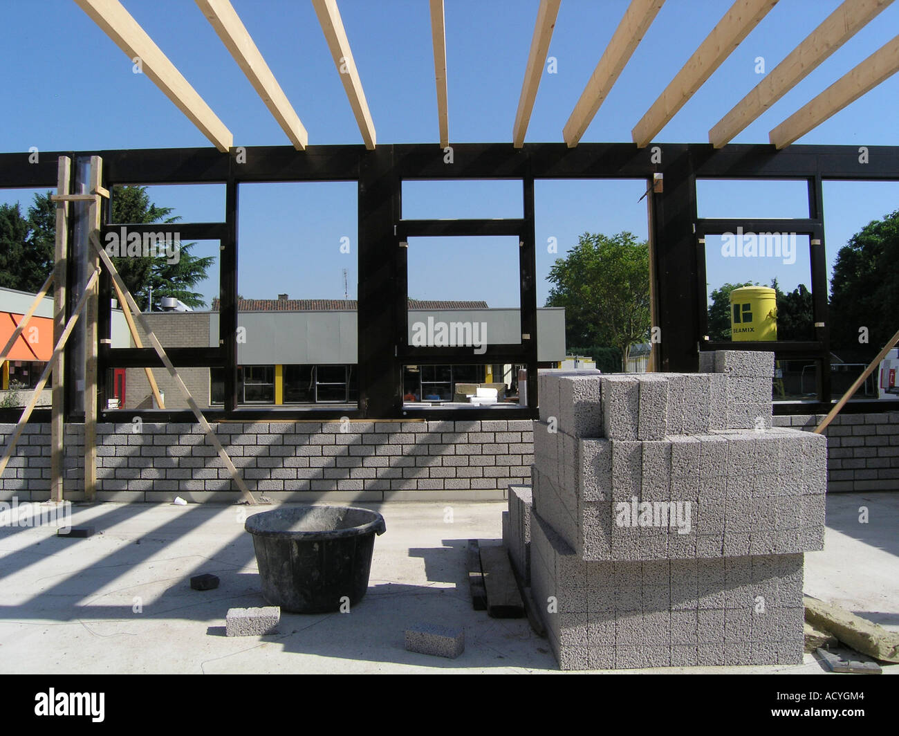 interior view of house being built at building site Stock Photo - Alamy