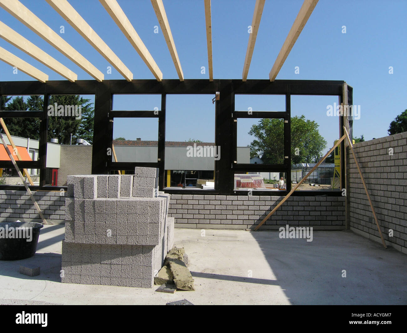 interior view of house being built at building site Stock Photo - Alamy