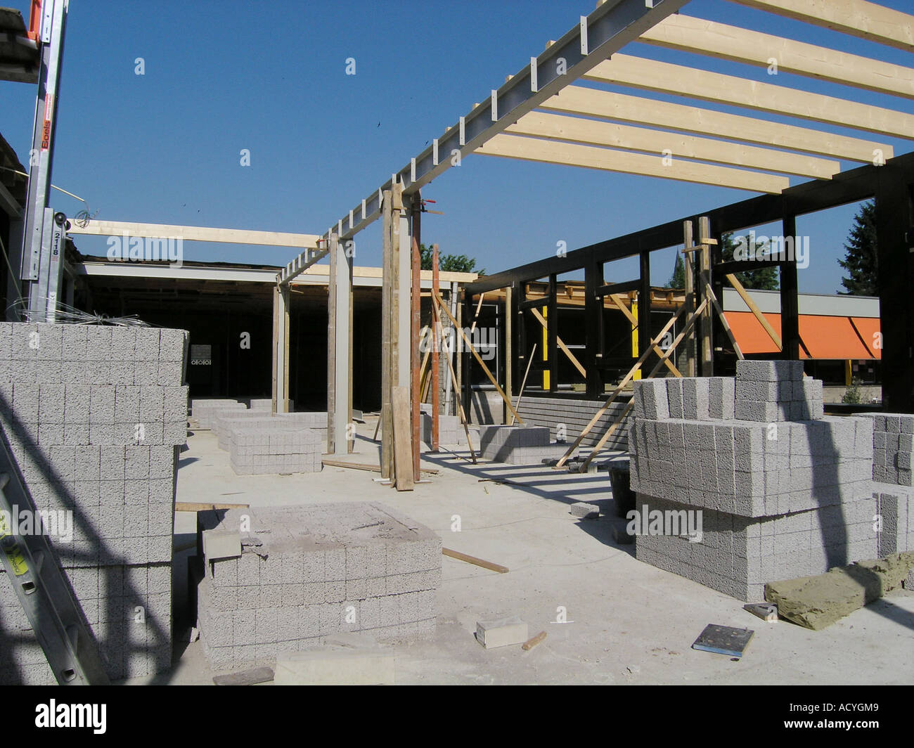 interior view of house being built at building site Stock Photo - Alamy