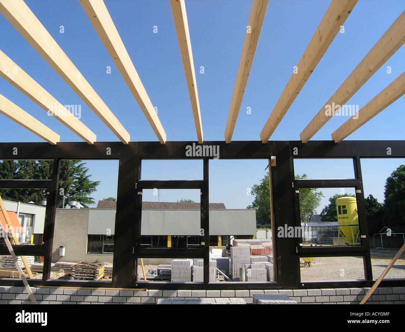 interior view of house being built at building site Stock Photo - Alamy