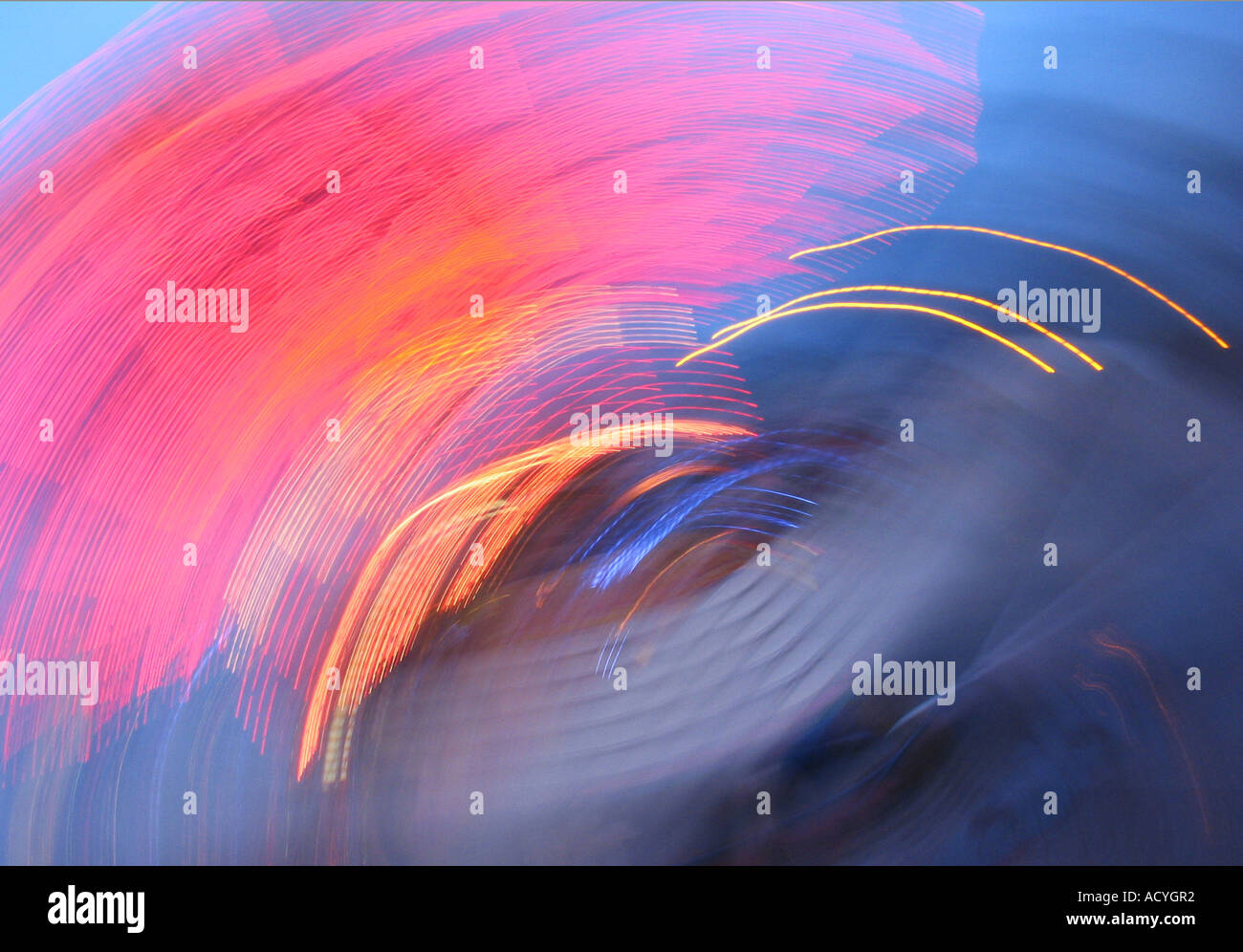 abstract light streaks in circular movement blue red yellow Stock Photo ...