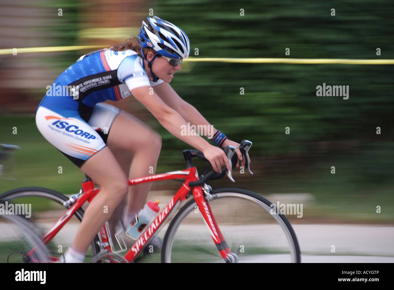 A young girl on racing bicycle Stock Photo - Alamy
