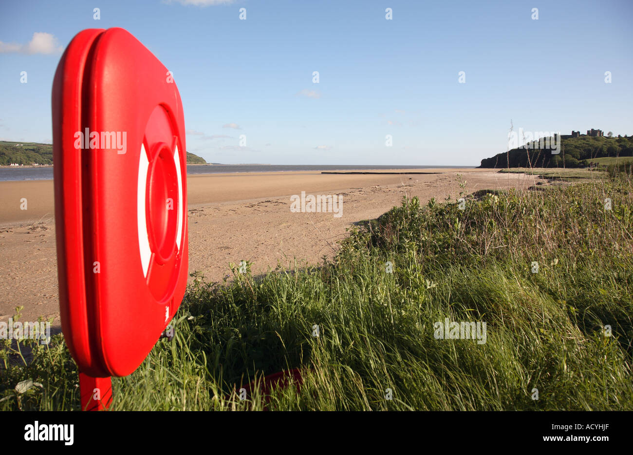 Sandy beach at Llanstephan Stock Photo - Alamy