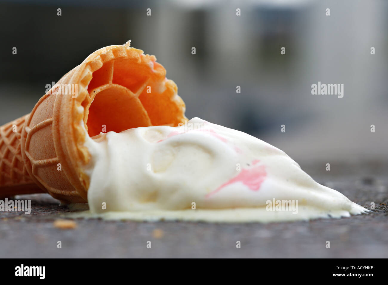 Dropped Ice Cream Cone Stock Photo - Alamy