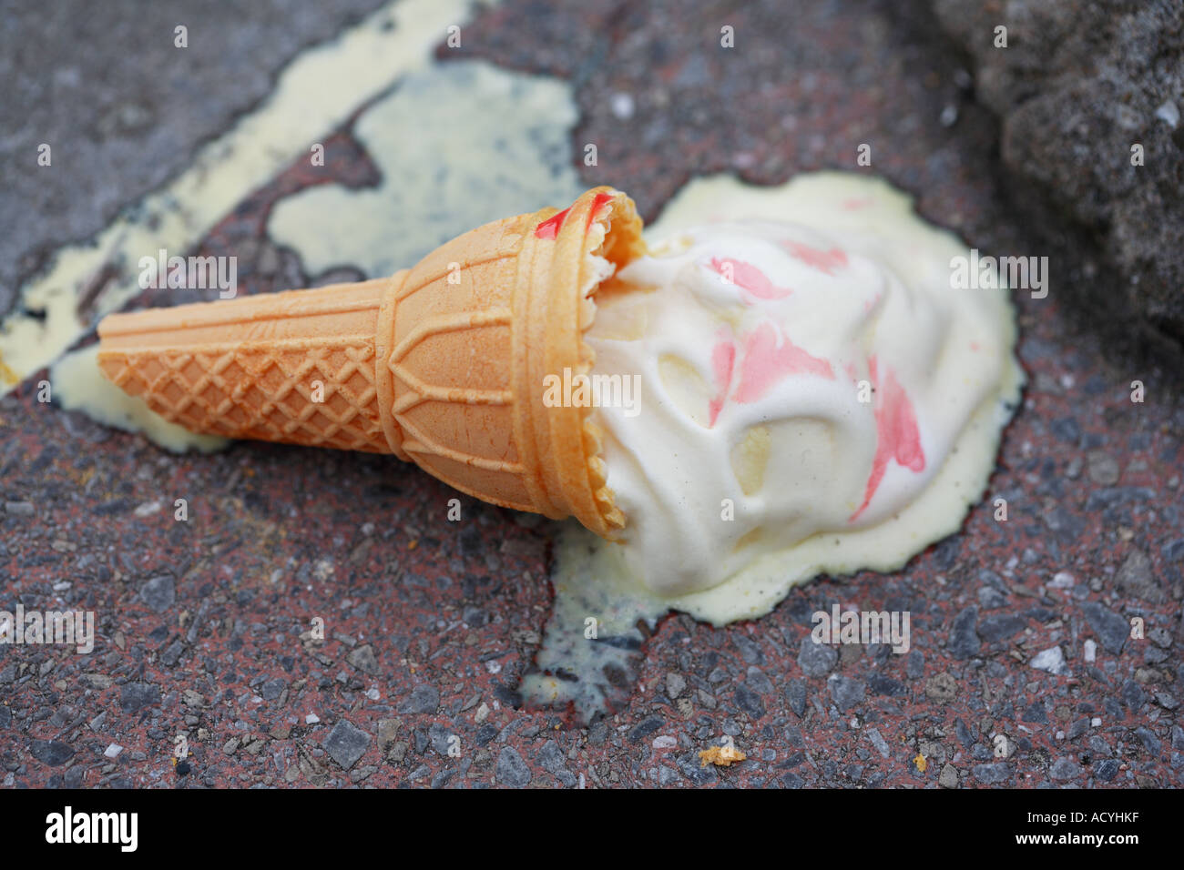 Dropped Ice Cream Cone Stock Photo - Alamy
