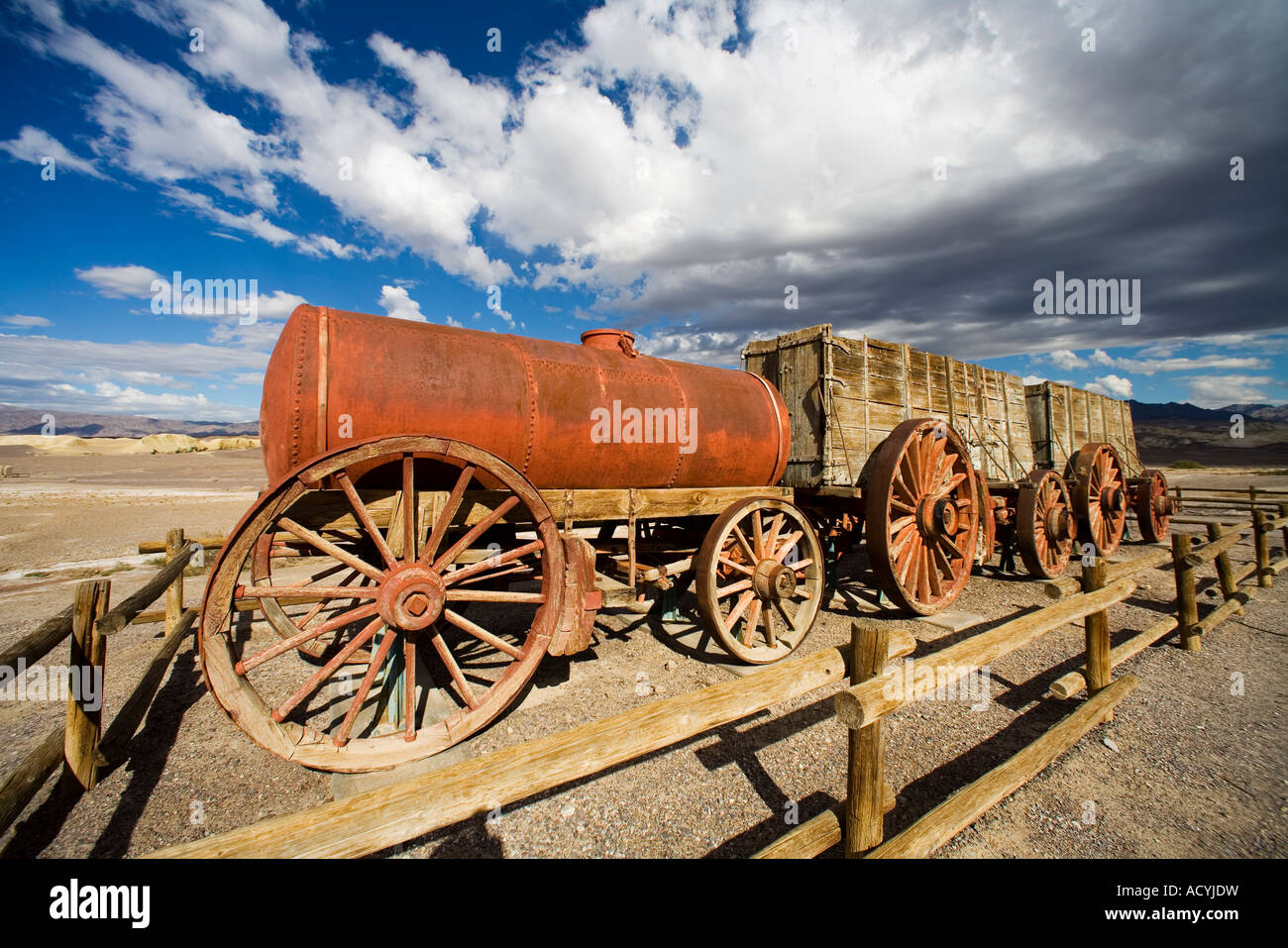 Twenty Mule Team Wagon on display at the Harmony Borax Works Site Death ...