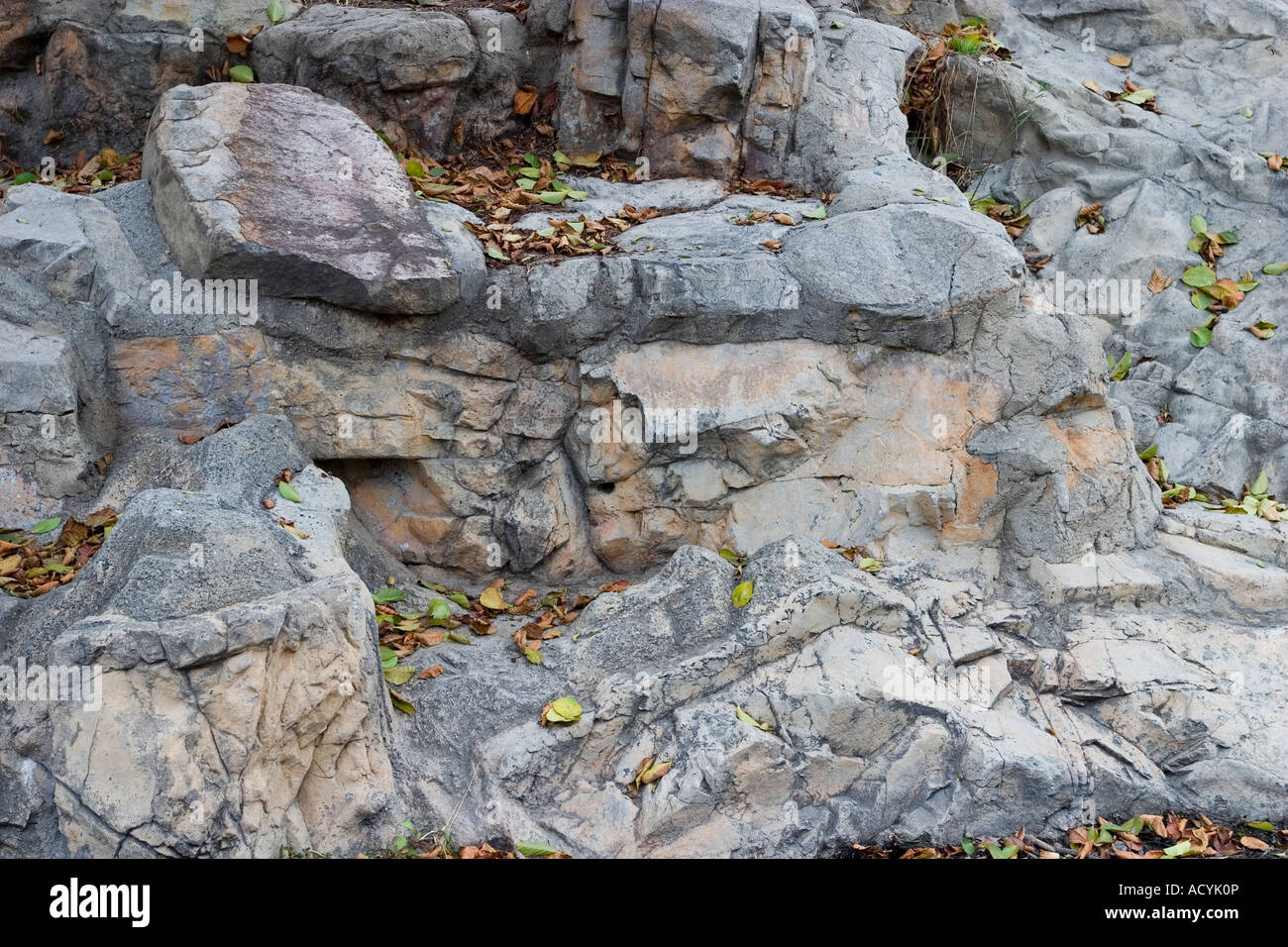 Rocks In A City Park Stock Photo - Alamy