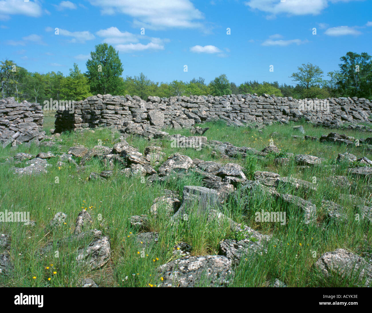One of the entrances in the outer ring wall, Ismanstorp Iron Age fort ...