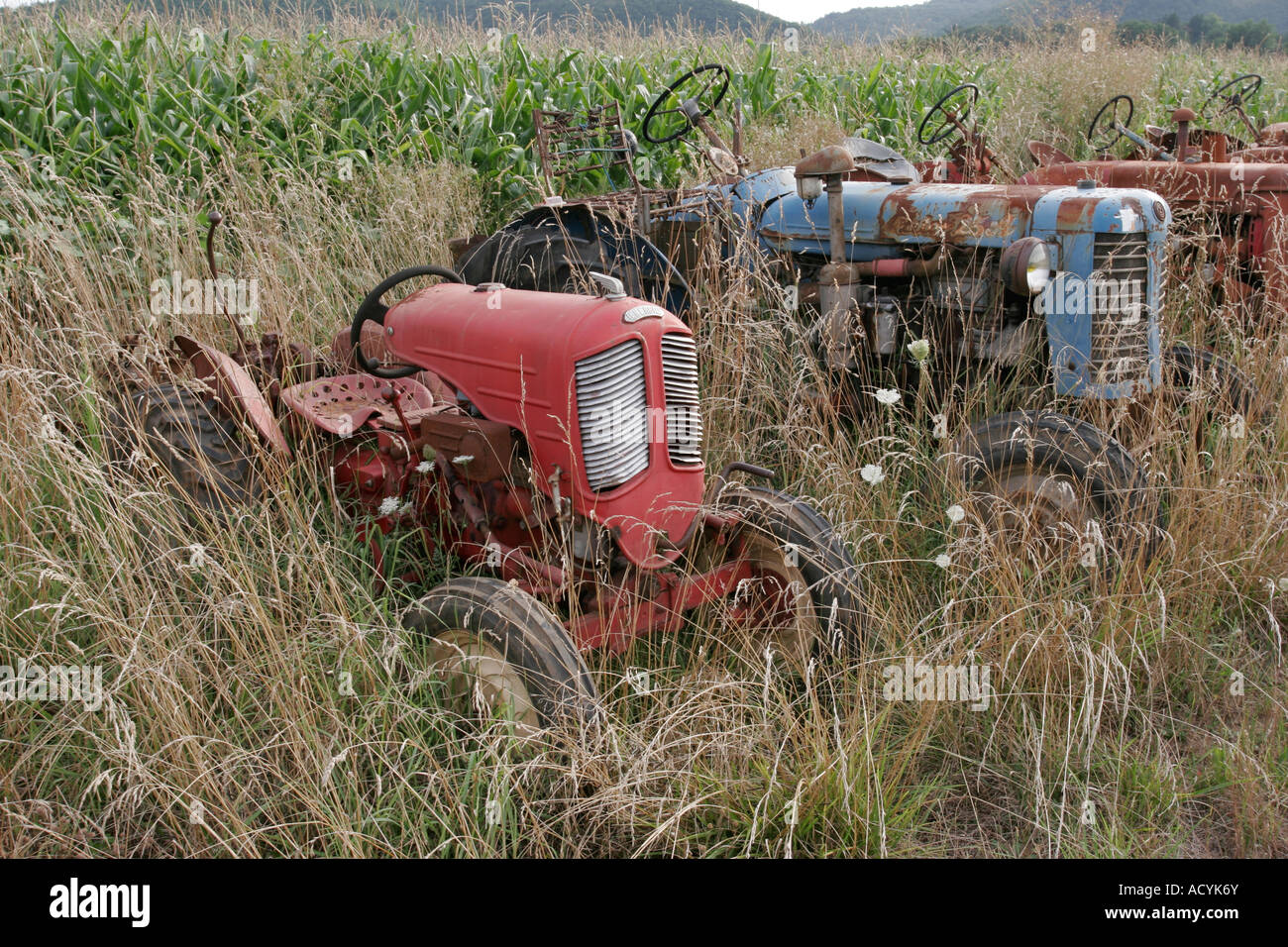 Vintage farm tractors Stock Photo - Alamy