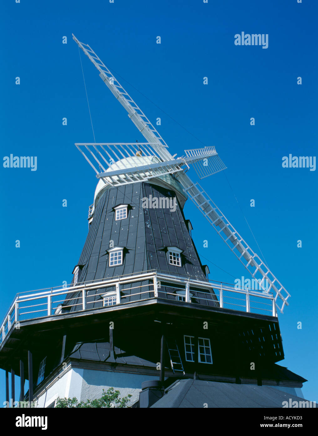 Eight storey Dutch style windmill, Sandvik, Öland, Sweden Stock Photo ...