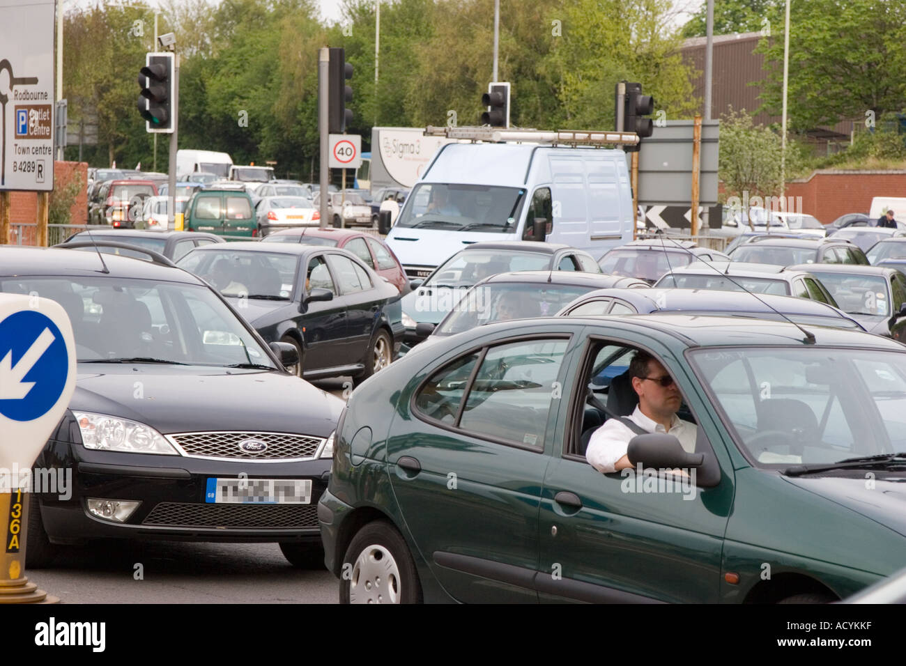 Police emergency road block around a flooded road causing traffic chaos ...
