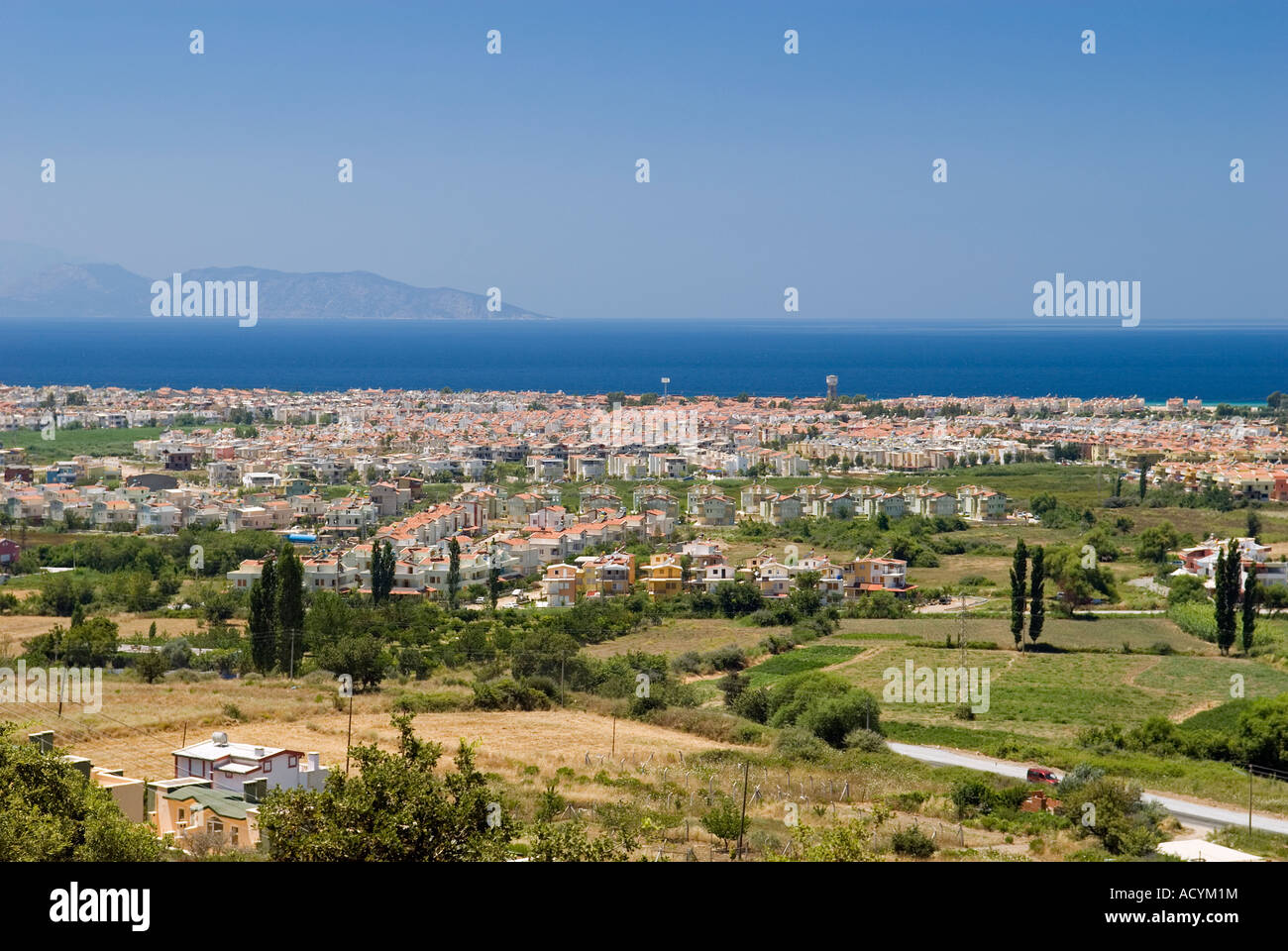 Summer houses in Davutlar, Kusadasi Turkey Stock Photo - Alamy