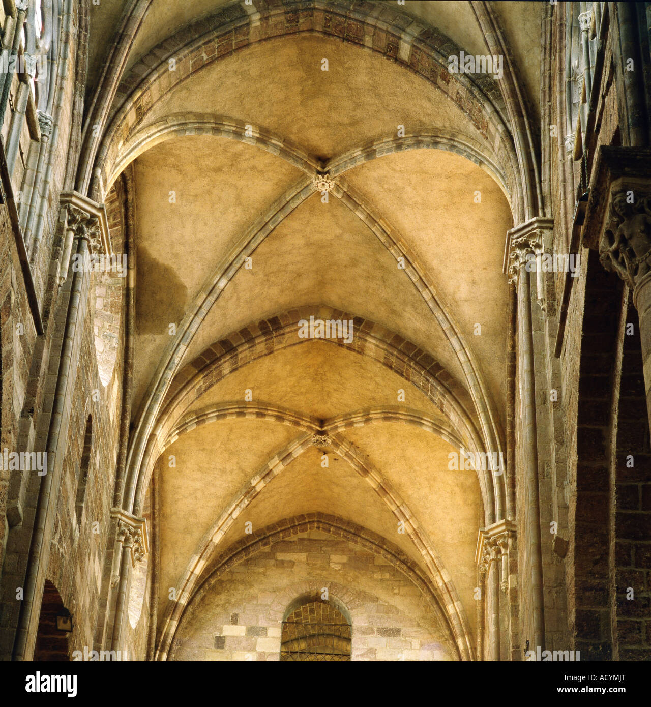 Vault interior of the romanesque Basilica Saint Julien, Brioude, Haute ...