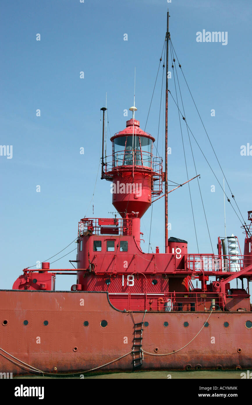 Felixstowe port a red lightship Stock Photo - Alamy