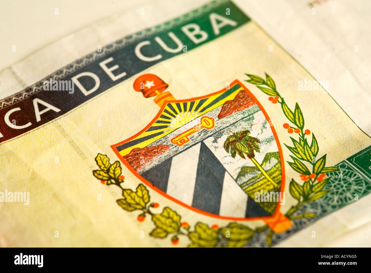Convertible Pesos bank note. Currency issued to tourists to Cuba and ...