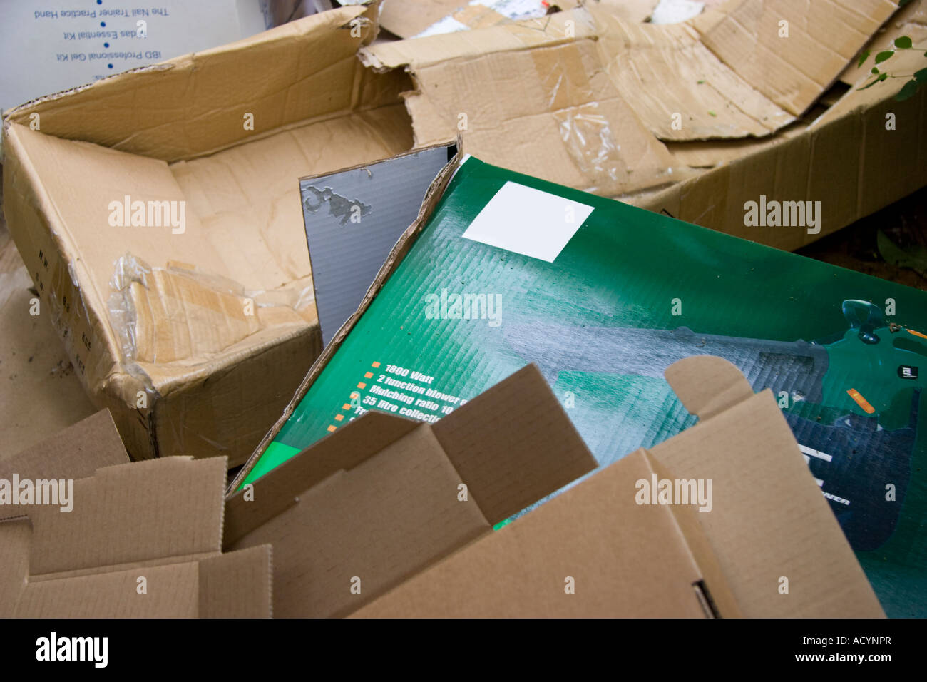Pile of discarded waste corrugated packaging Stock Photo - Alamy
