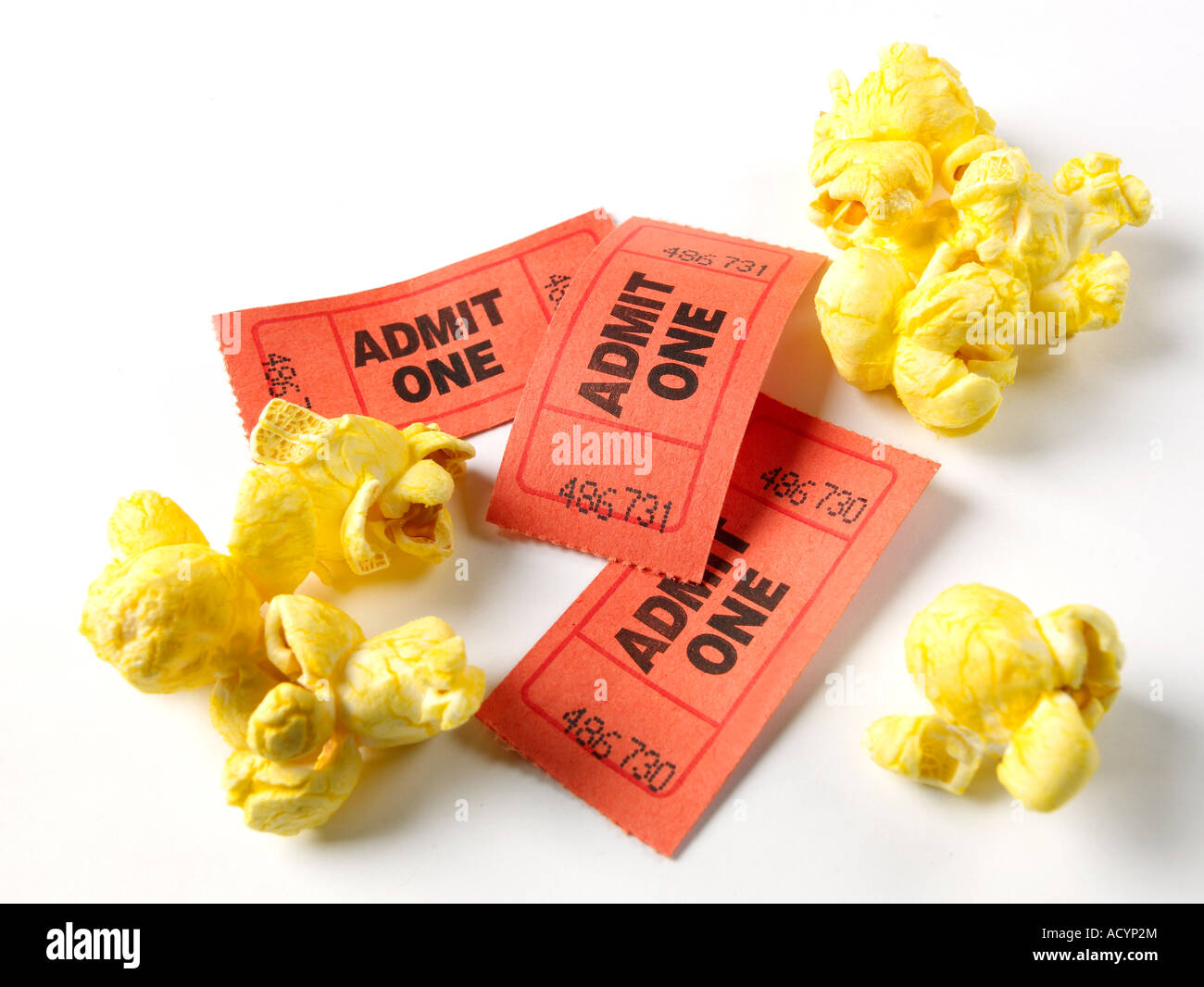 Popcorn and tickets Stock Photo - Alamy
