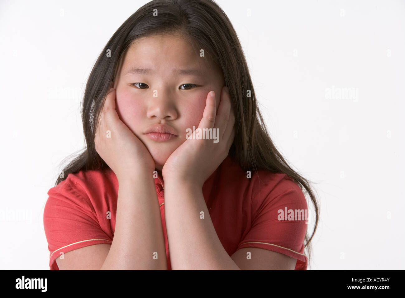 Portrait of a sad Chinese girl Stock Photo - Alamy