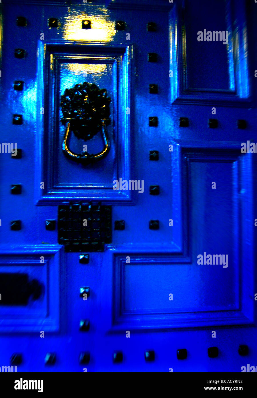 old blue door Tulloch Castle Dingwall Stock Photo - Alamy