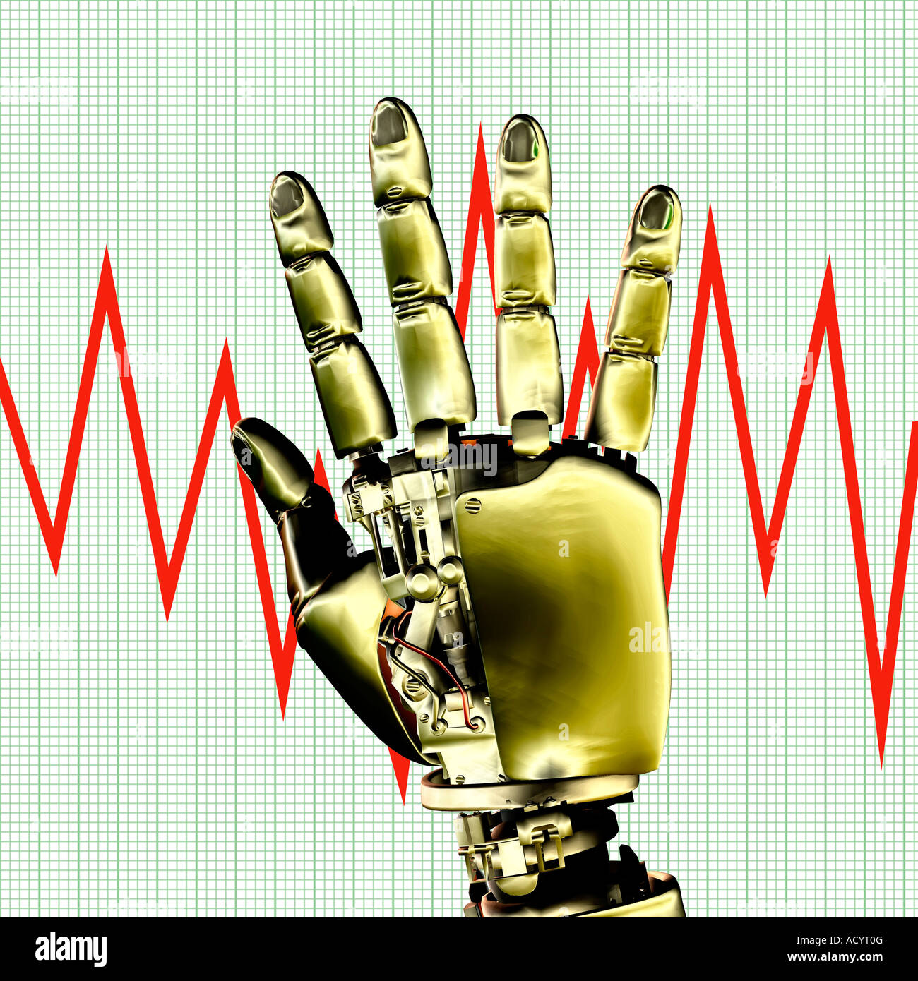 robotic hand and arm of computer generated 3D robot character ...