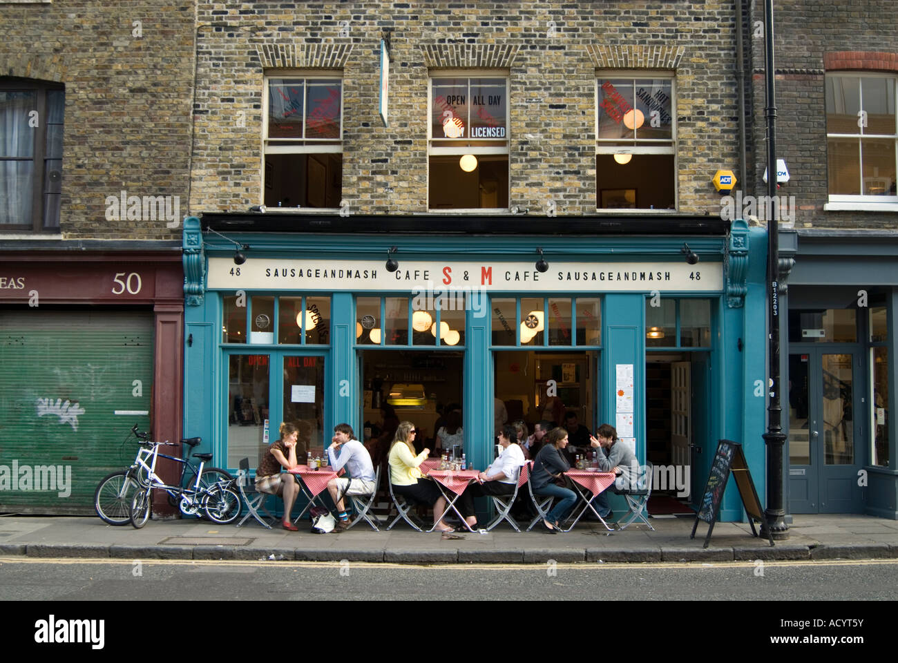S and M cafe in Spitalfields, London, UK Stock Photo - Alamy