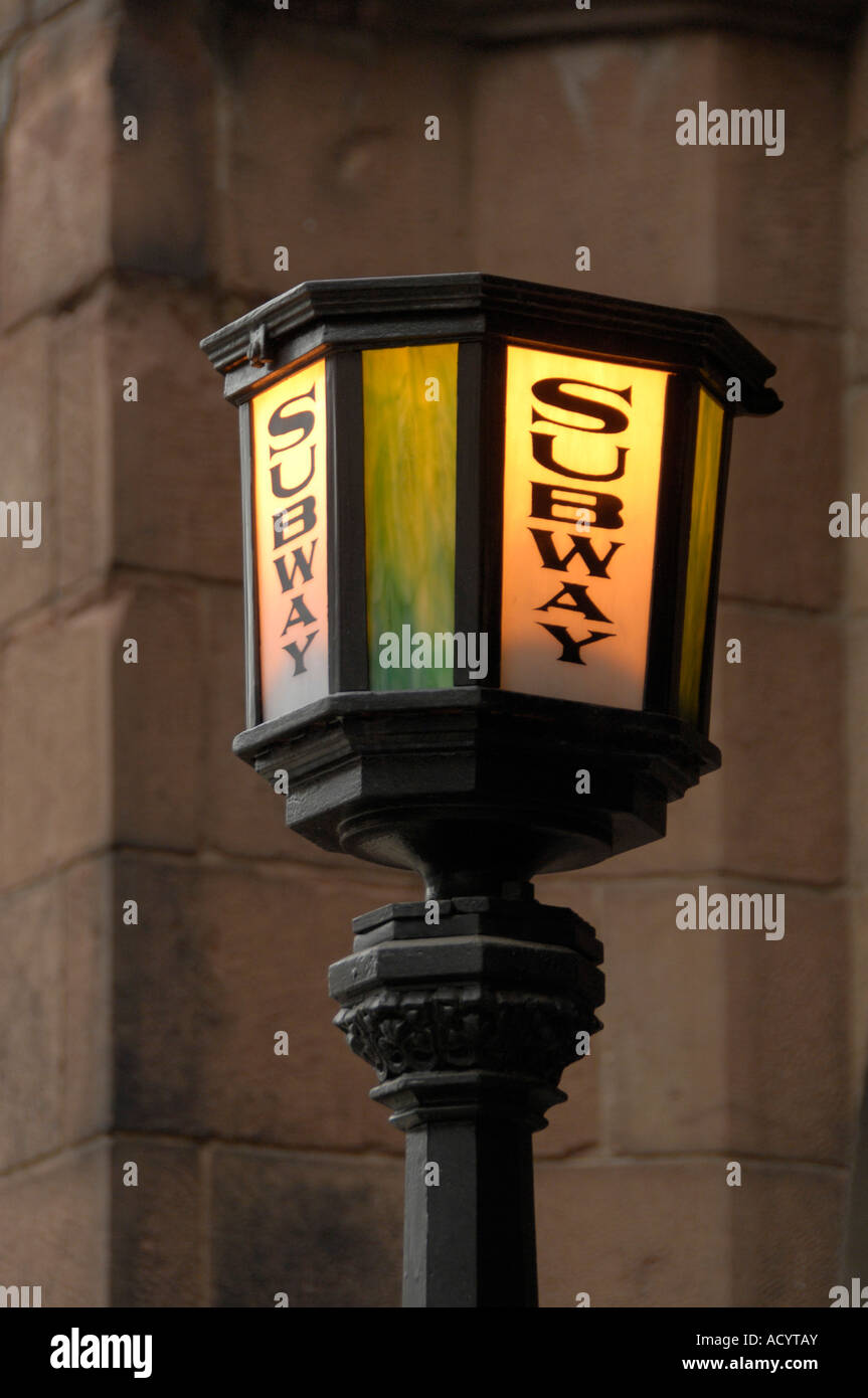 Old subway marker lamp New York USA Stock Photo - Alamy