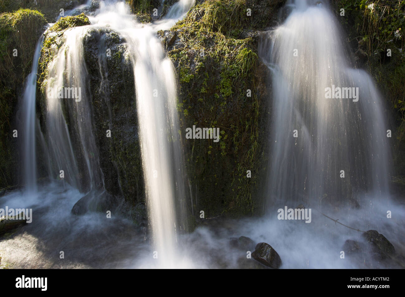 Waterfall on the River Lathkill in Lathkill Dale Stock Photo - Alamy