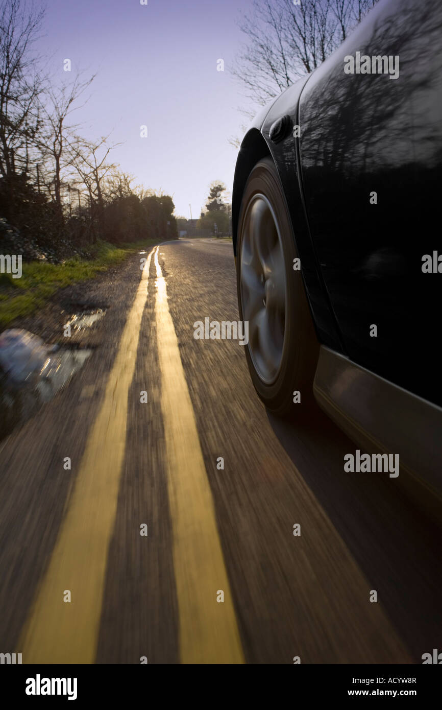 side of car driving down country road Stock Photo - Alamy