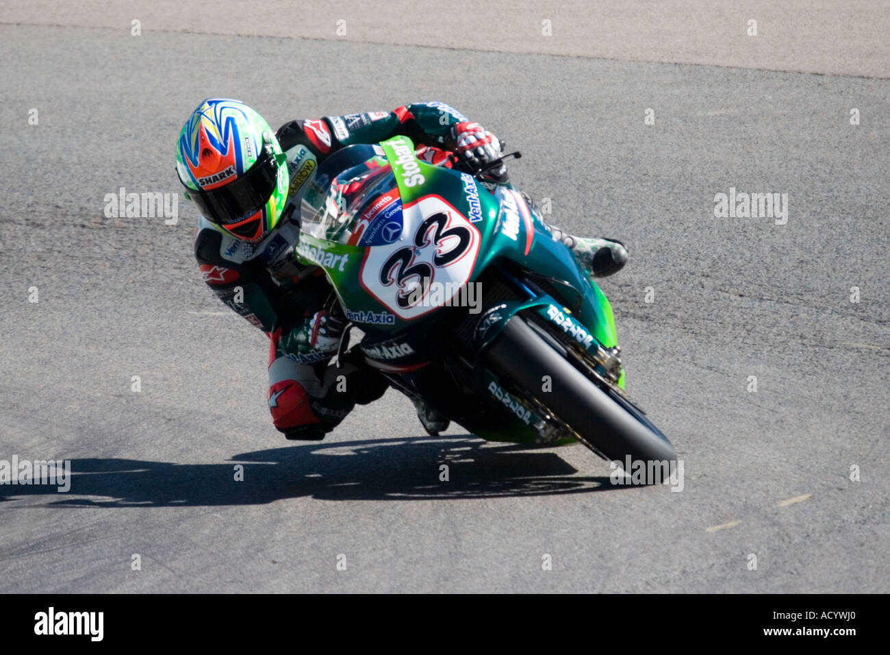 Michael Laverty at Shaw's Hairpin, Mallory Park Stock Photo - Alamy