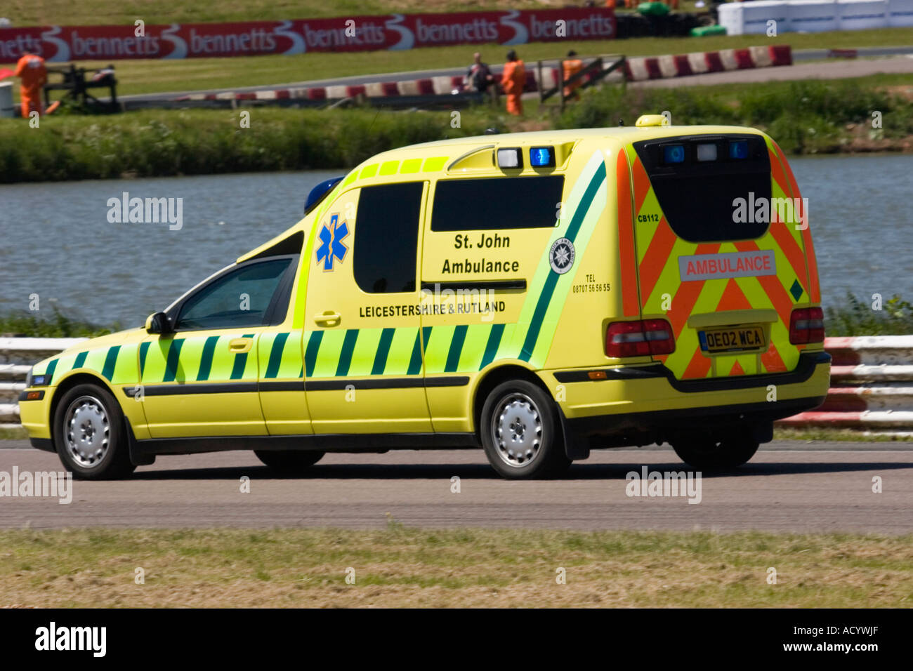 Ambulance on race track Stock Photo - Alamy