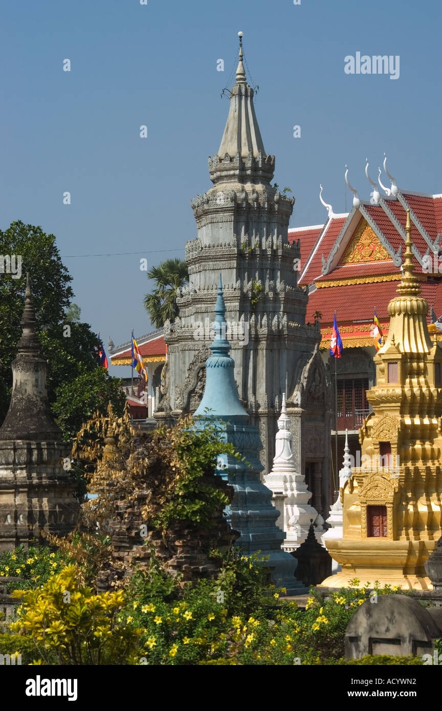 Wat Preah Prom Rath temple Siem Reap Ankor Wat area Cambodia South East ...