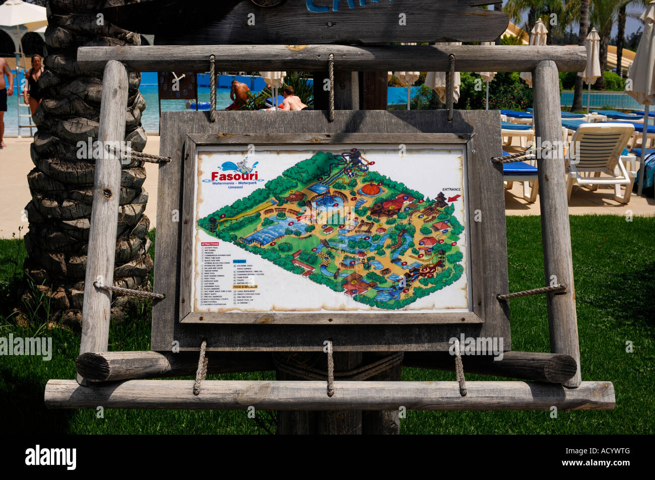 Map of Fasouri Watermania waterpark Stock Photo - Alamy