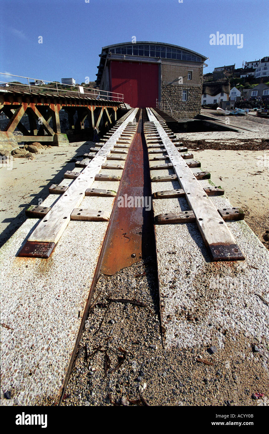Lifeboat launch ramp at Sennen Cove Cornwall UK Stock Photo - Alamy