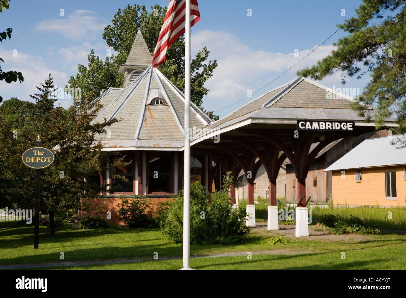 Restored train depot Cambridge New York Washington County Stock Photo ...